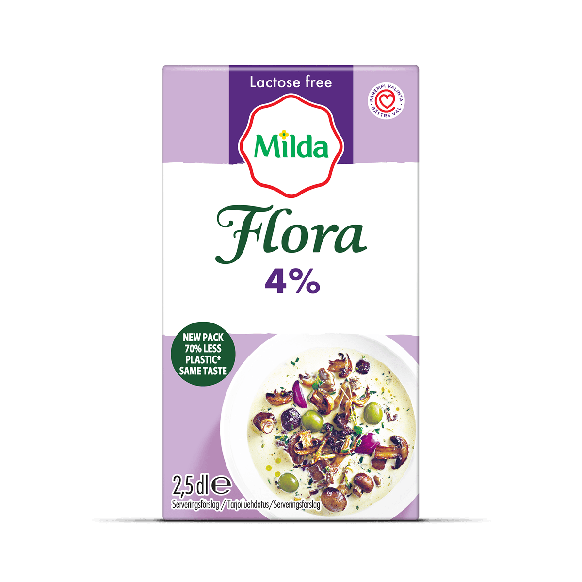 Flora Ruoka Kevyt Paksu 4% Laktoositon 250ml